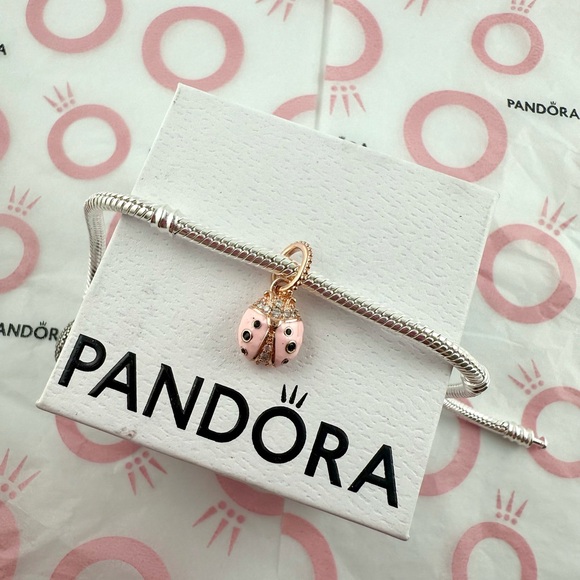 Pandora | Jewelry | Authentic Pandora Rose Ladybug Dangle Charm | Poshmark